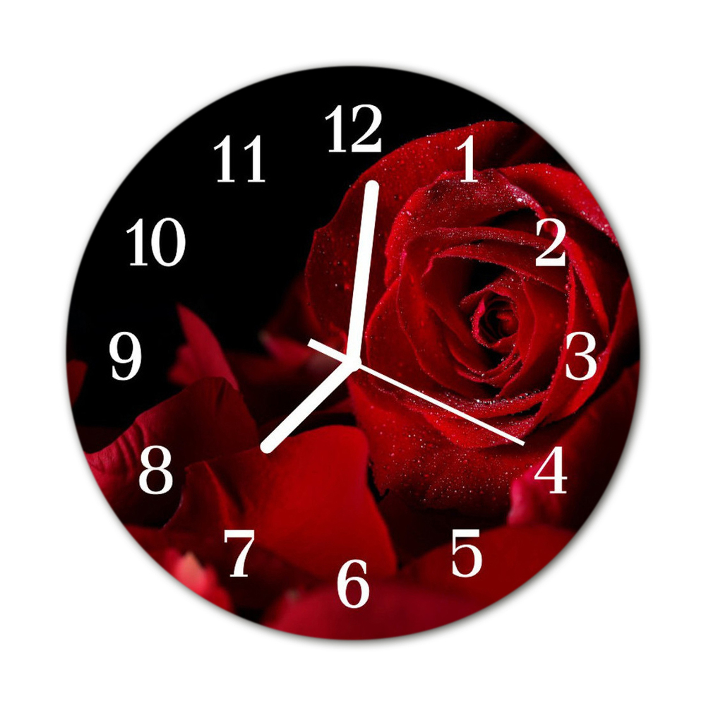 Horloge murale en verre Rose - Tulup.fr